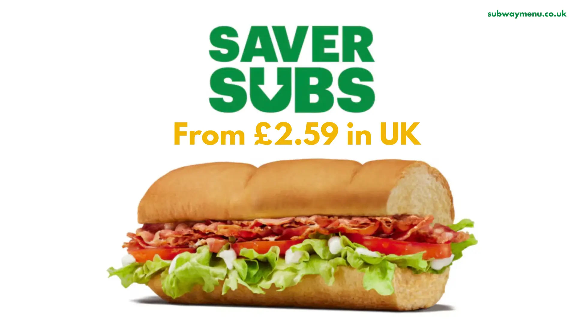 Subway Saver Subs Menu & Prices 2025